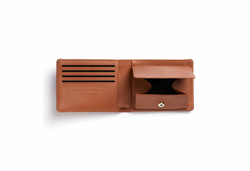 Gold Minimalist Wallet With Coin Pocket by Carré Royal